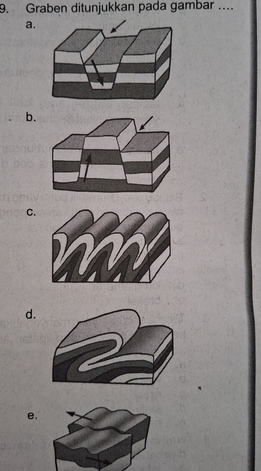 9. Graben ditunjukkan pada gambar .... a. | StudyX