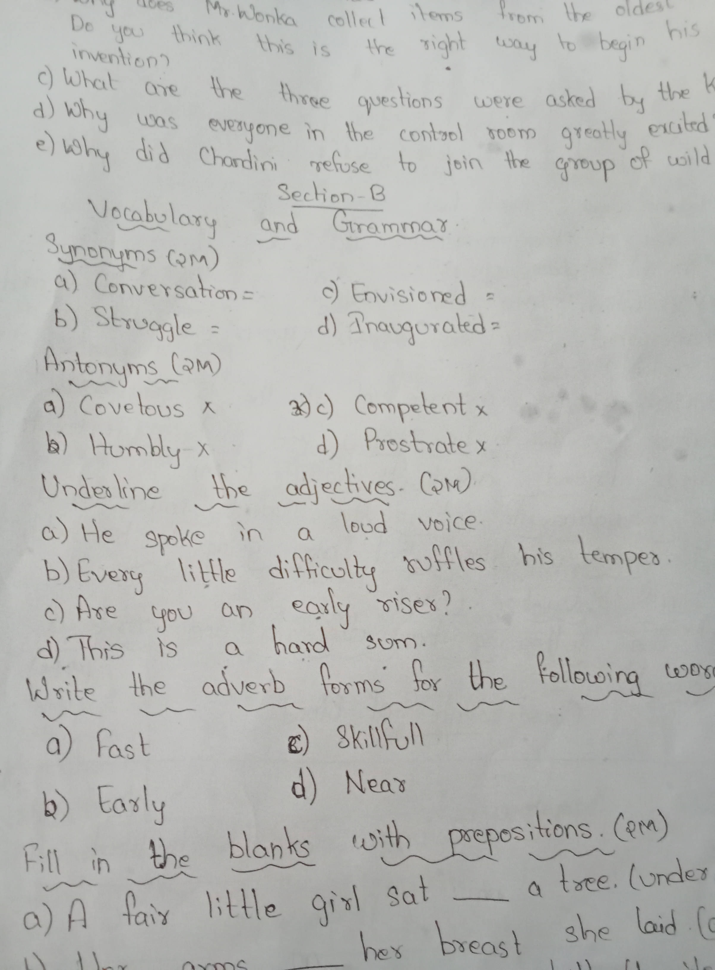 Synonyms (2M) a) Conversation = c) | StudyX