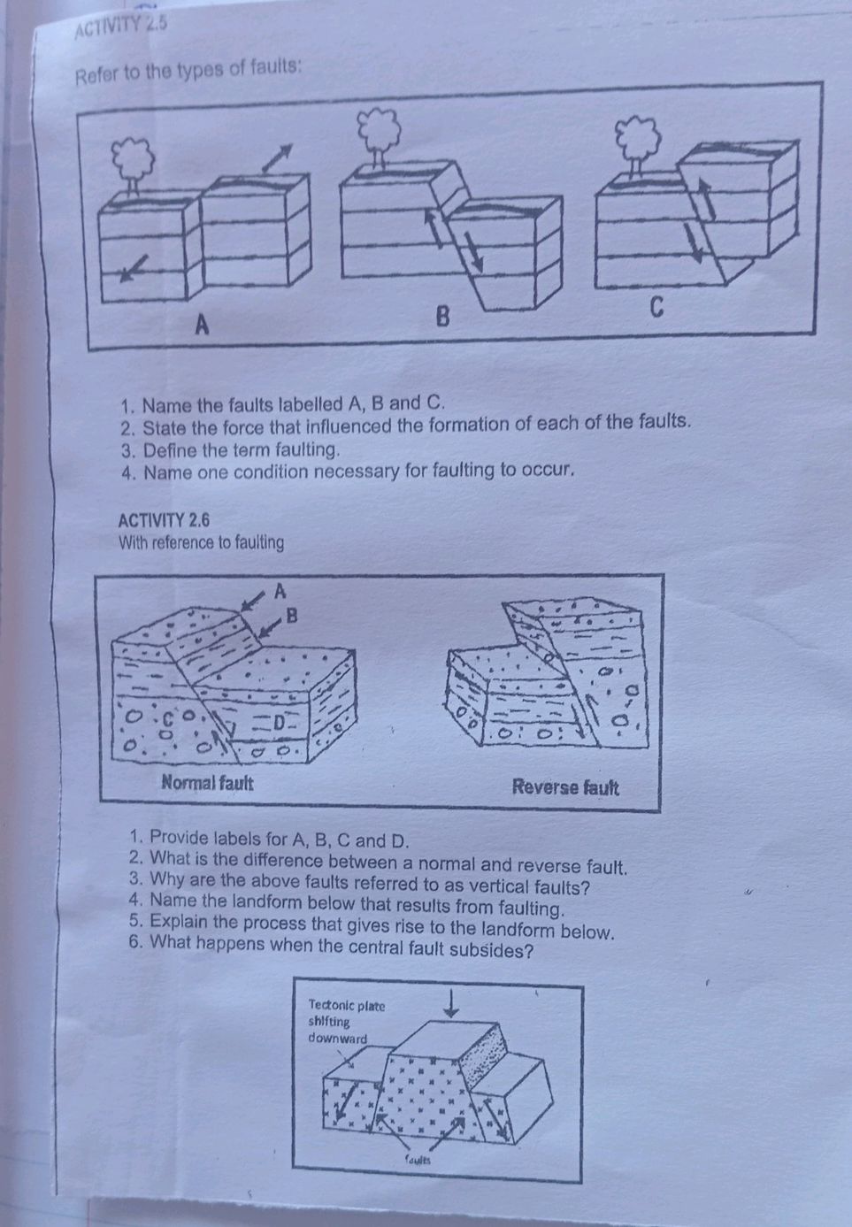 ACTIVITY 2.5 Refer to the types of faults: | StudyX