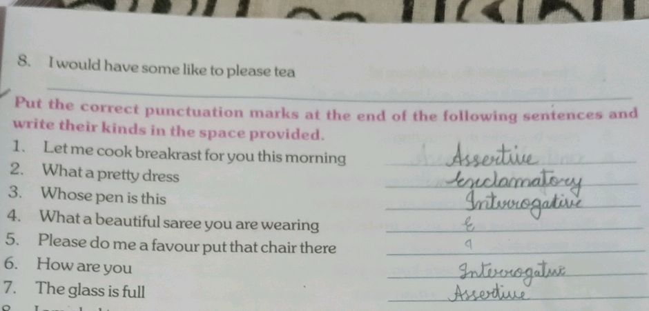 Put the correct punctuation marks at the end | StudyX