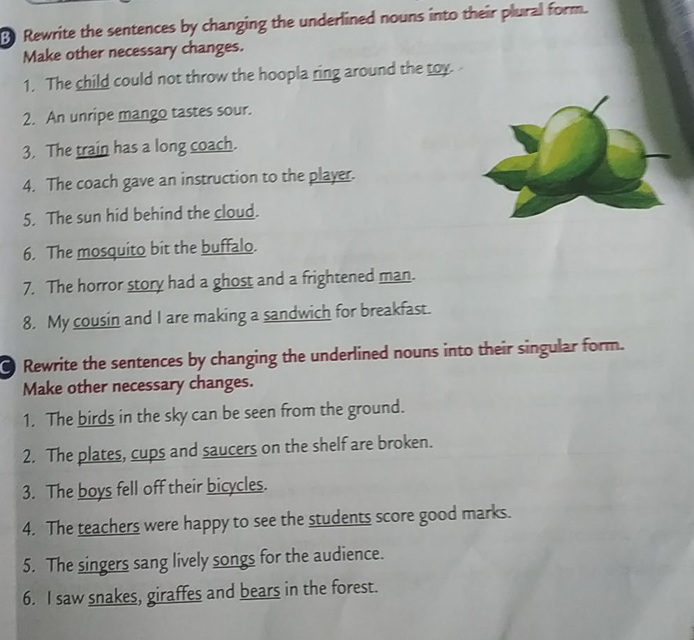 B Rewrite the sentences by changing the | StudyX