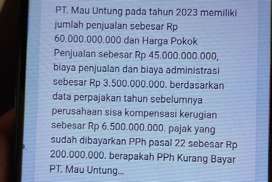 PT. Mau Untung pada tahun 2023 memiliki | StudyX