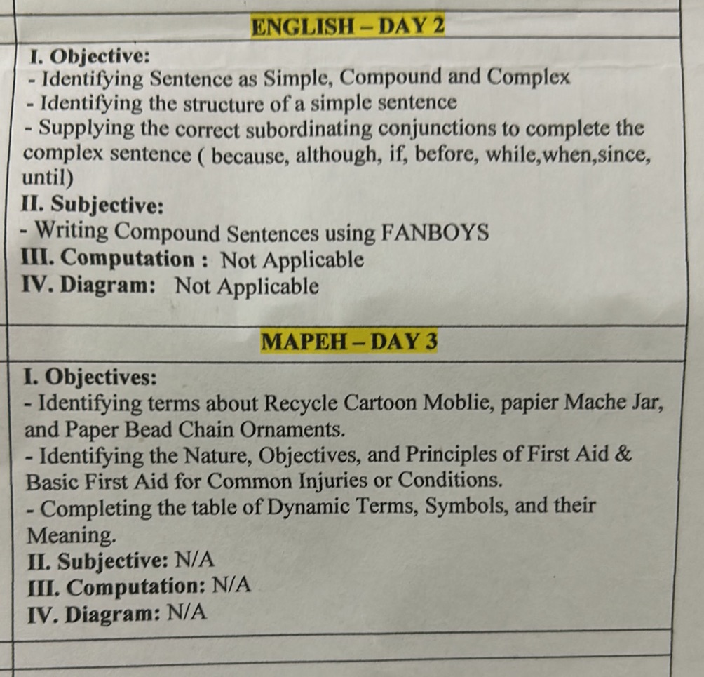 I. Objective: - Identifying Sentence as | StudyX