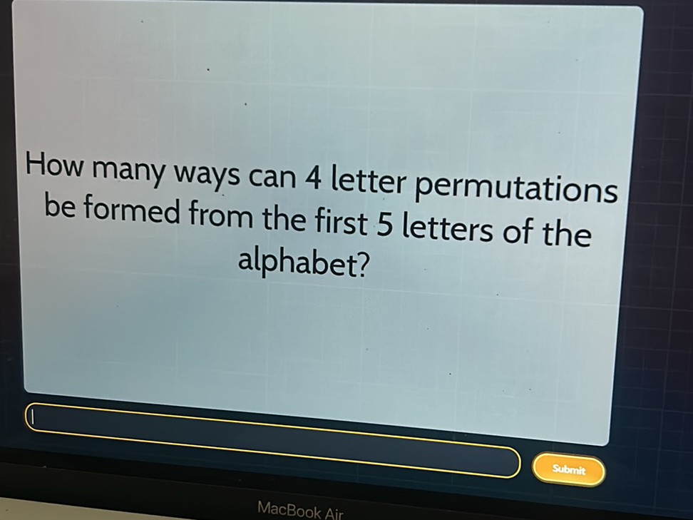 How many ways can 4 letter permutations be | StudyX