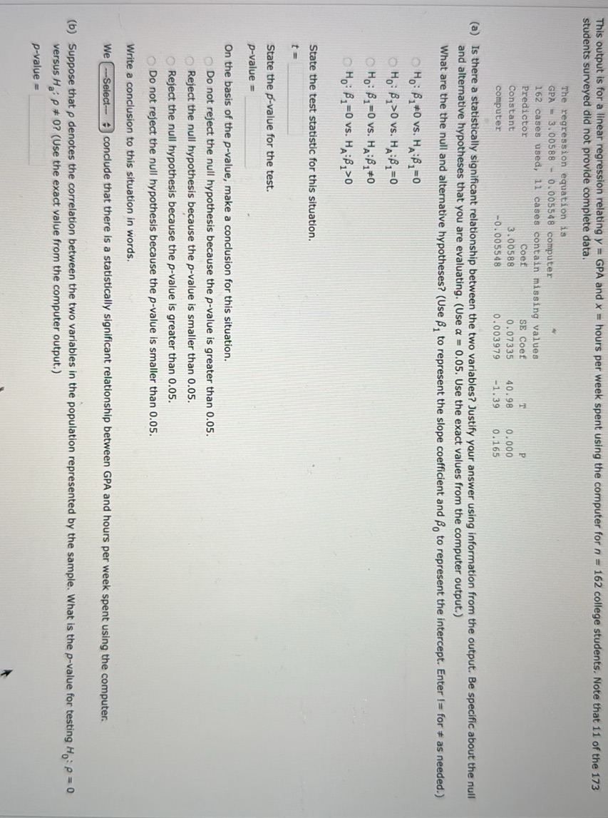 (a) Is there a statistically significant | StudyX