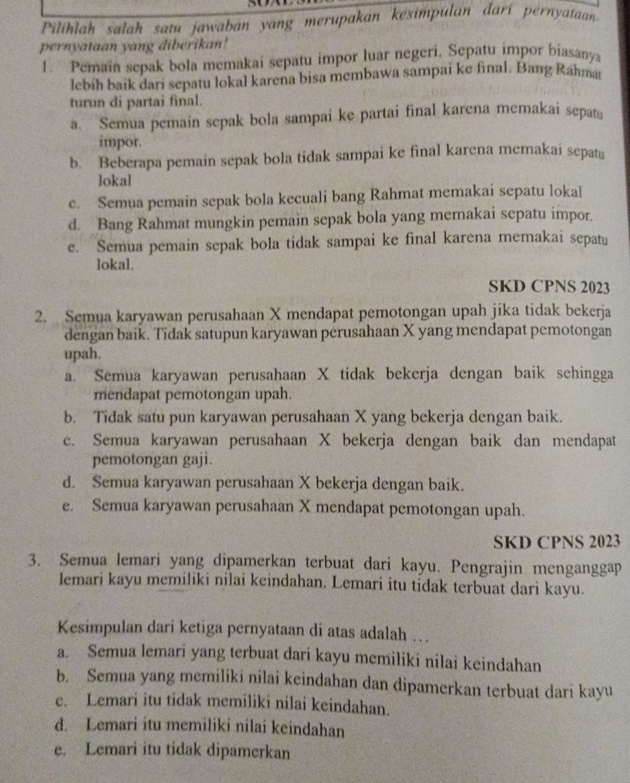 Pilihlah salah satu jawaban yang merupakan | StudyX