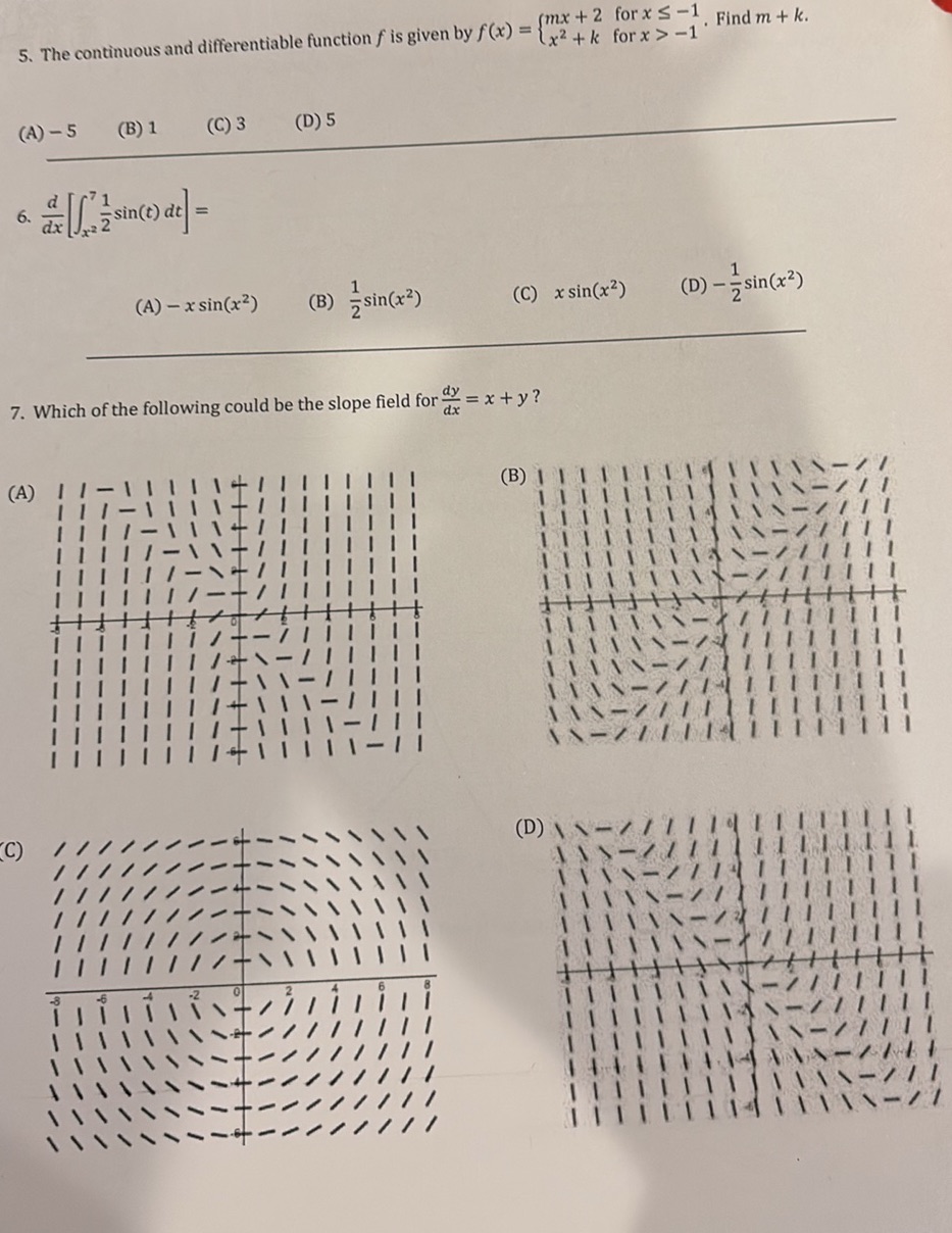 5. The continuous and differentiable | StudyX