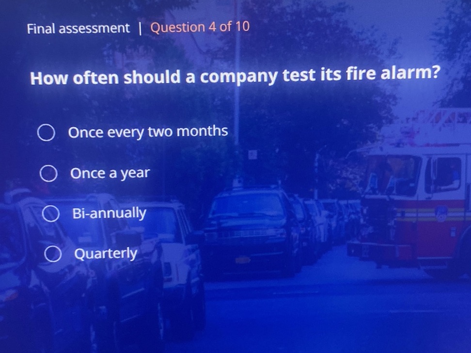 How often should a company test its fire | StudyX