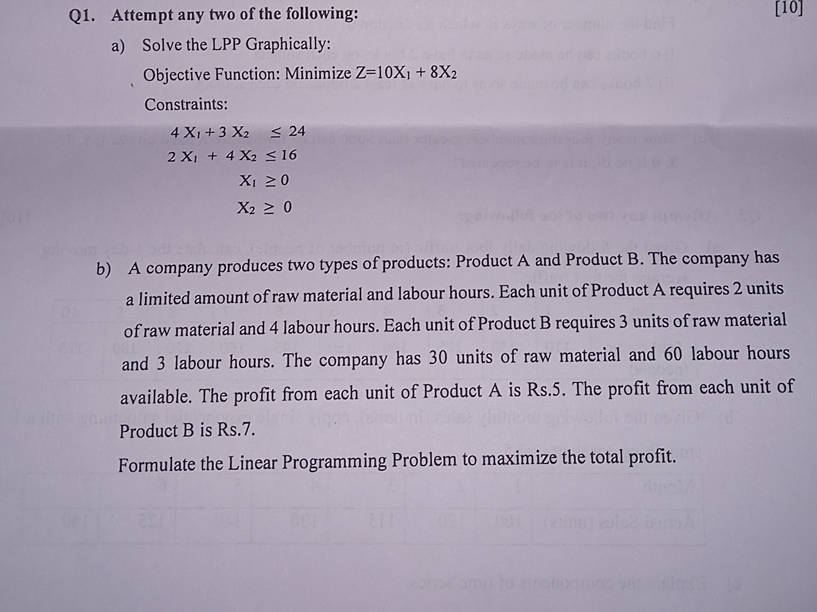 Q1. Attempt any two of the following: a) | StudyX
