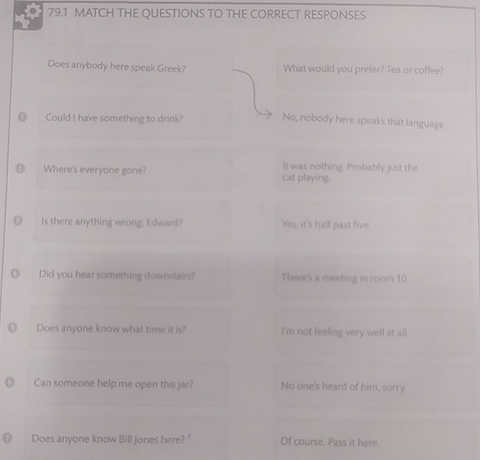 79.1 MATCH THE QUESTIONS TO THE CORRECT | StudyX