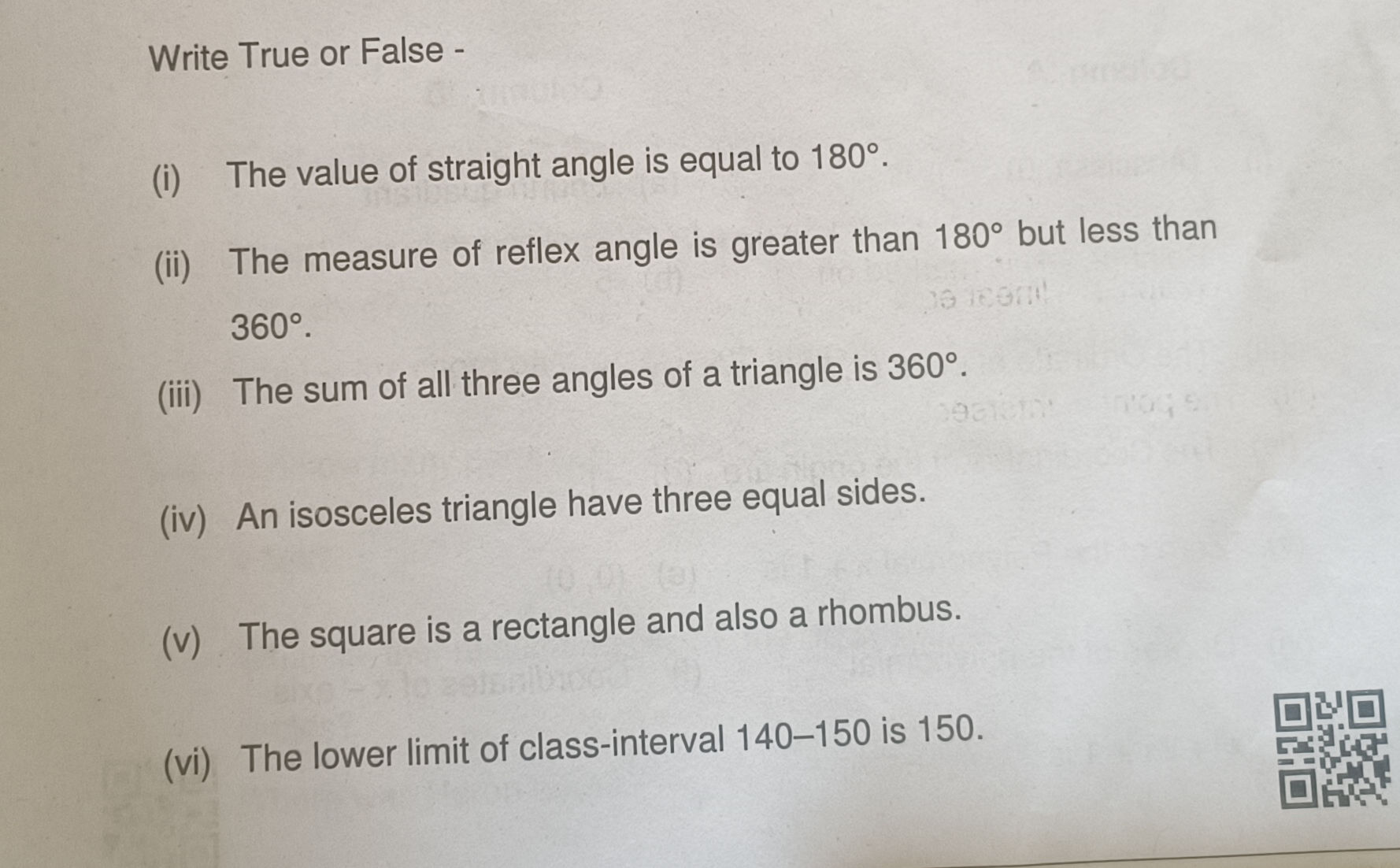 Write True or False - (i) The value of | StudyX