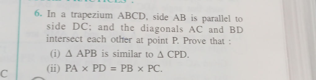 6. In a trapezium ABCD, side AB is parallel | StudyX