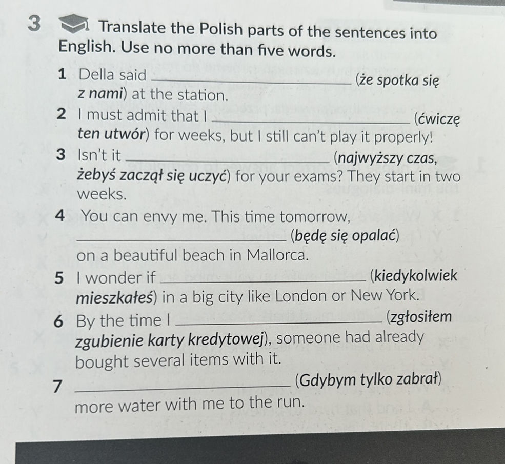 3 Translate the Polish parts of the | StudyX