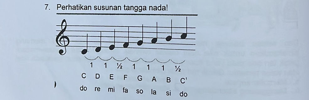 Perhatikan susunan tangga nada! C D E F G A | StudyX
