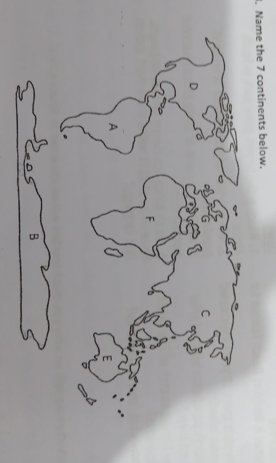 Name the 7 continents below. The image | StudyX