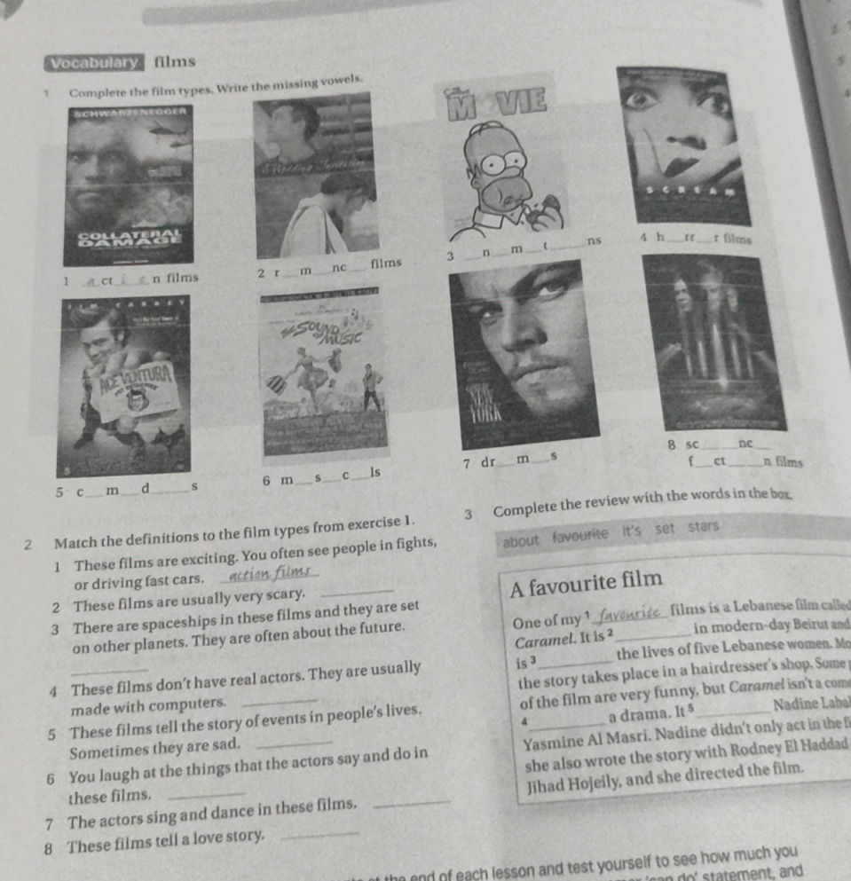 1 Complete the film types. Write the missing | StudyX