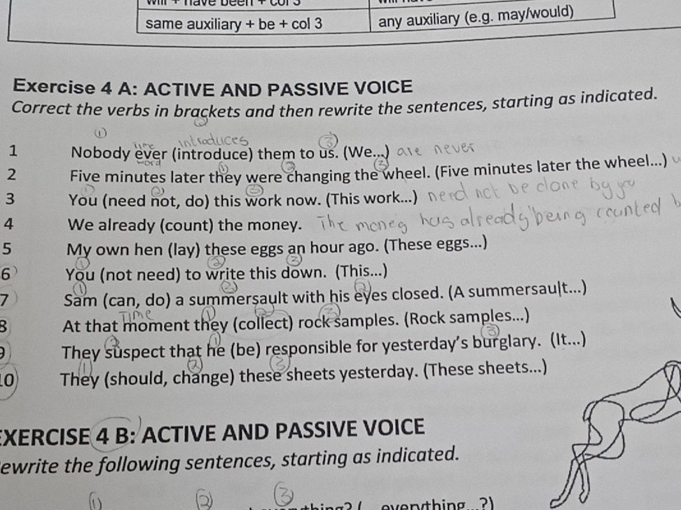 Exercise 4 A: ACTIVE AND PASSIVE VOICE | StudyX