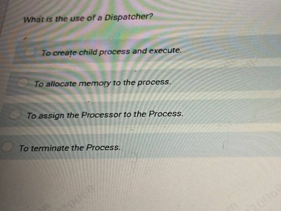 What is the use of a Dispatcher? To create | StudyX