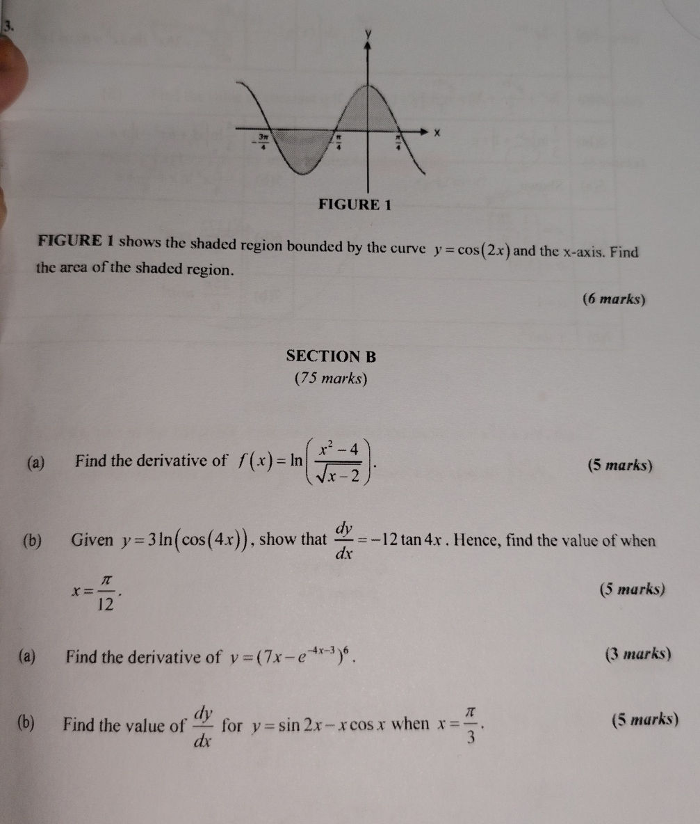 FIGURE 1 shows the shaded region bounded by | StudyX