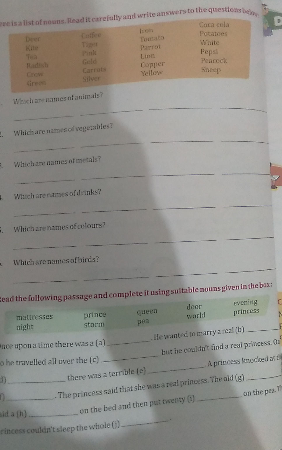 Here is a list of nouns. Read it carefully | StudyX