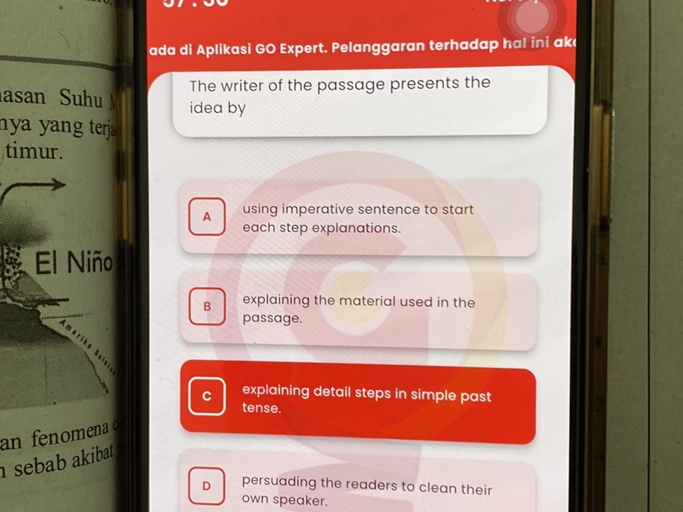 The writer of the passage presents the idea | StudyX