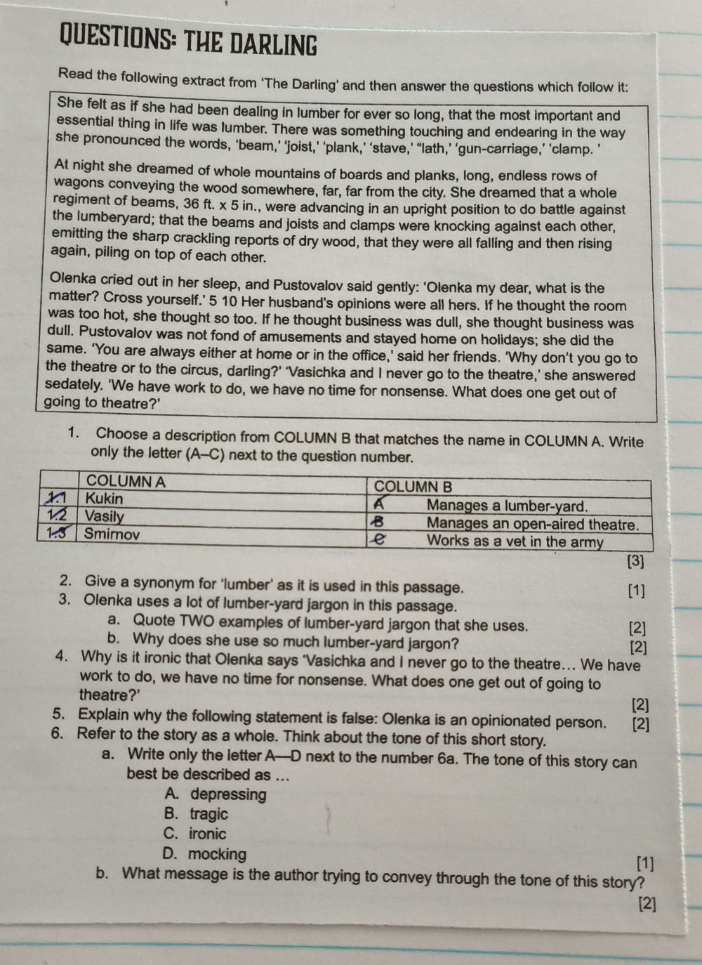 Read the following extract from 'The | StudyX