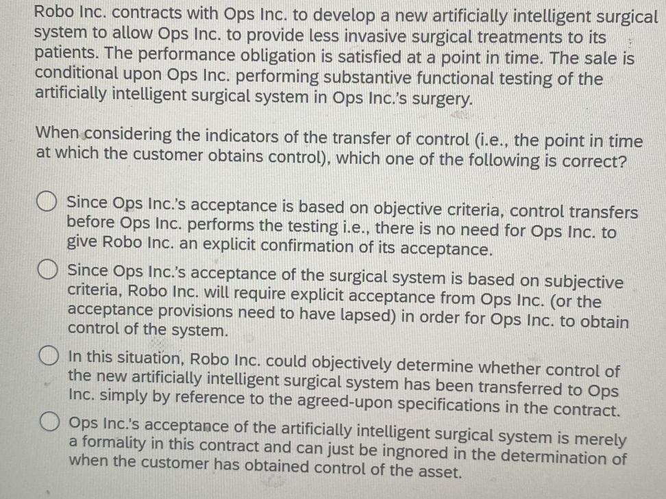 Robo Inc. contracts with Ops Inc. to develop | StudyX