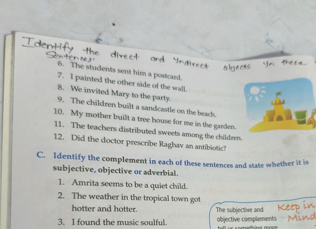 Identify the direct and Indirect objects in | StudyX