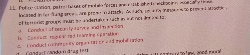 11. Police station, patrol bases of mobile | StudyX