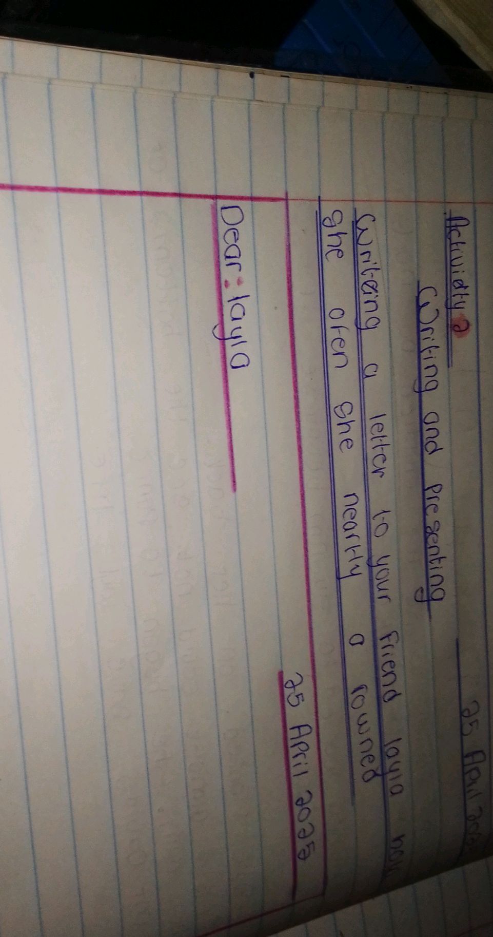 Activity a Writing and Presenting Writing a | StudyX