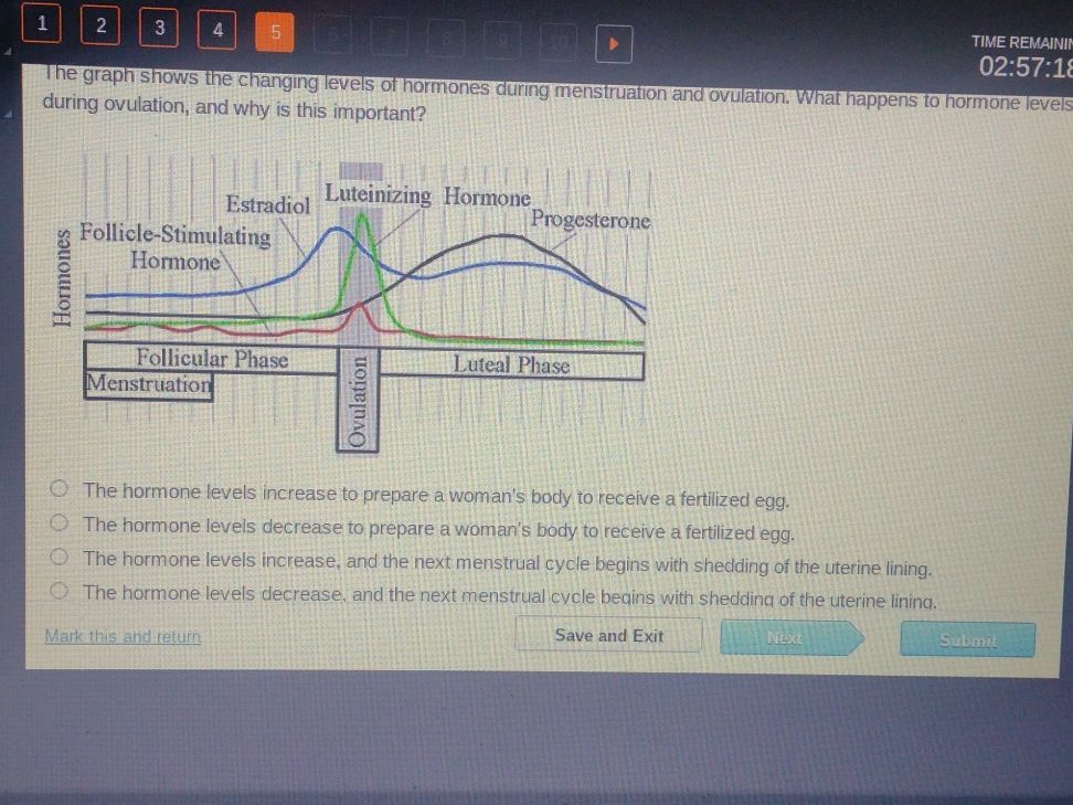 The graph shows the changing levels of