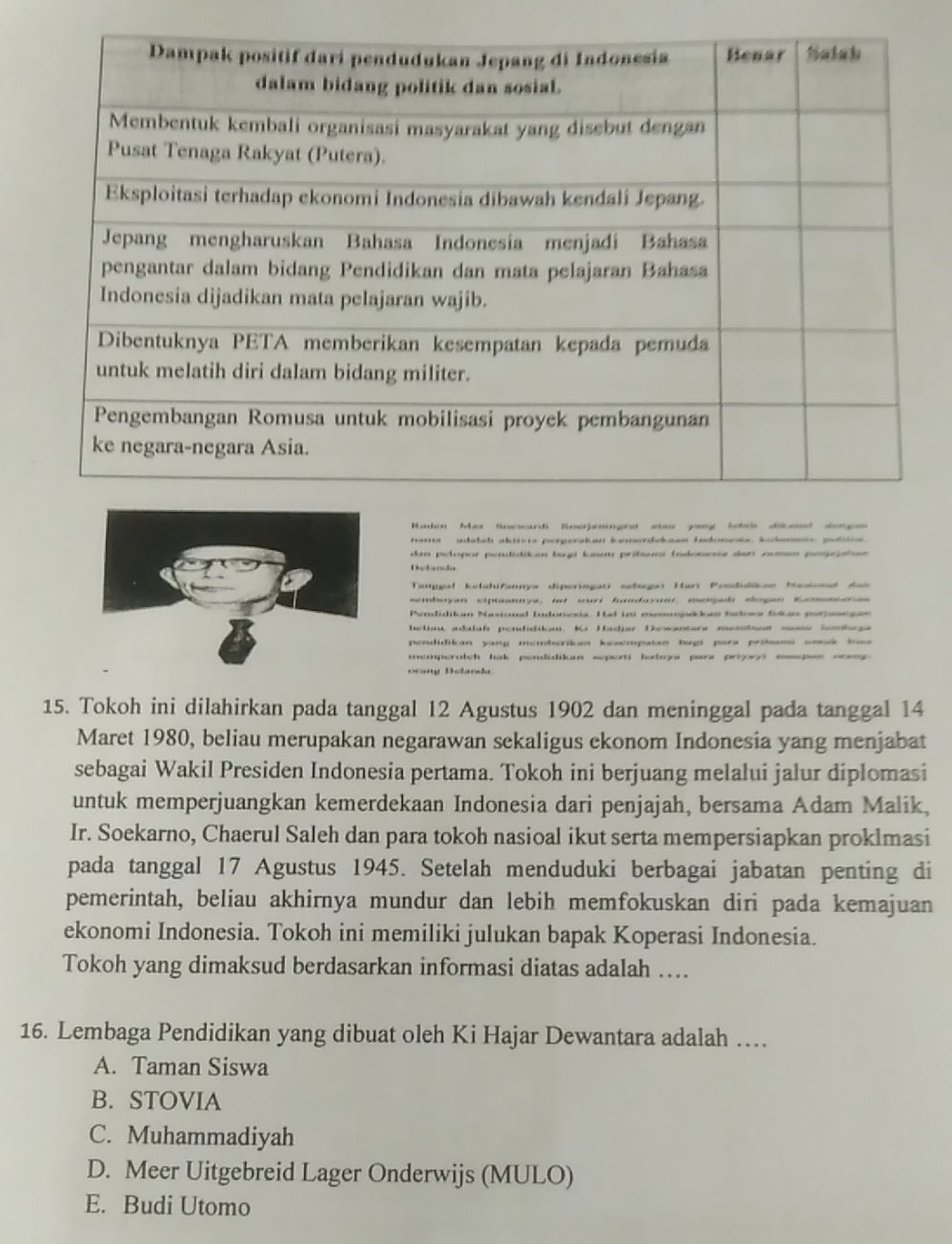 Dampak positif dari pendudukan Jepang di | StudyX