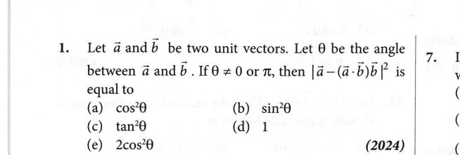 1. Let ${a}$ and ${b}$ be two unit vectors. | StudyX