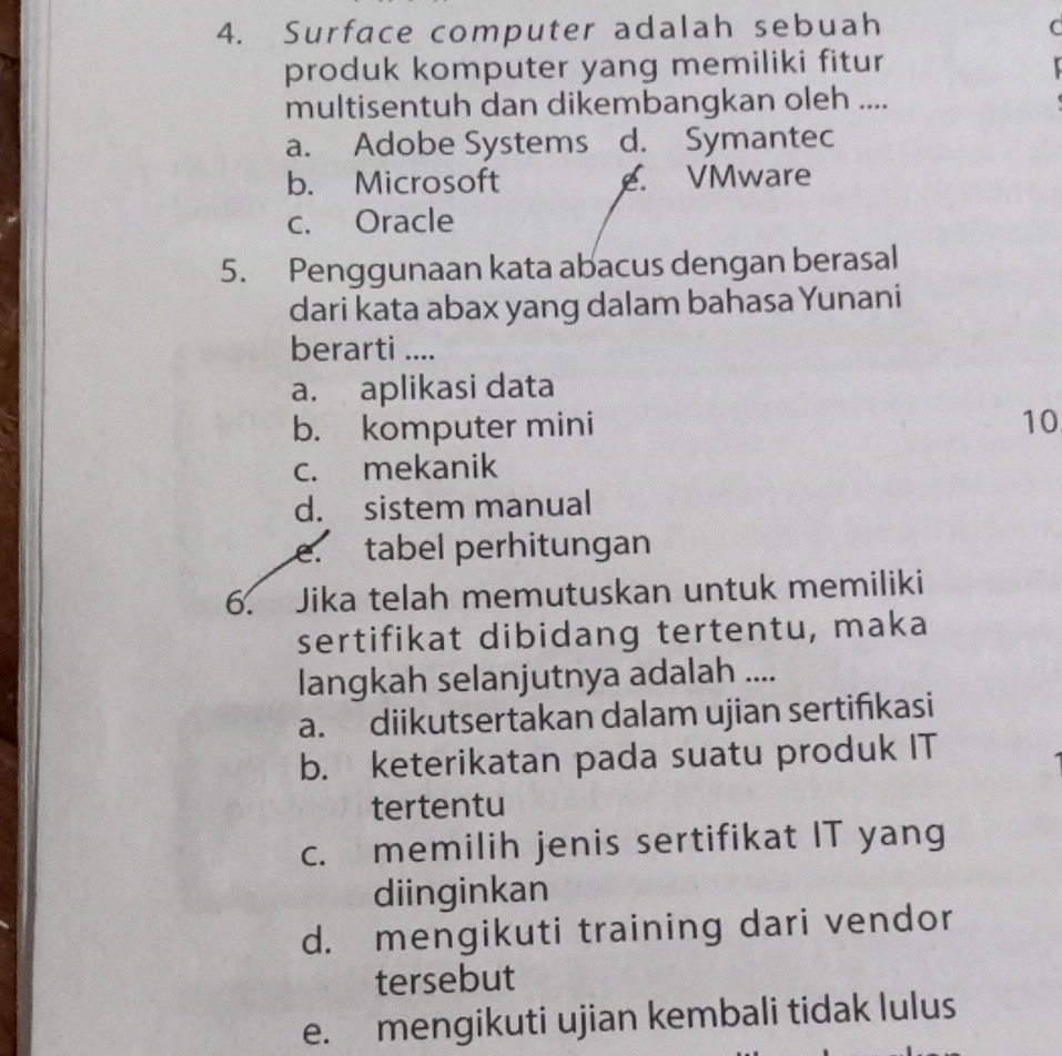 4. Surface computer adalah sebuah produk | StudyX