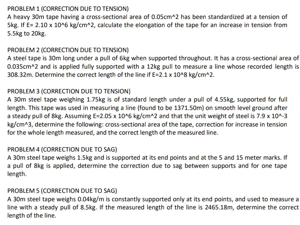 PROBLEM 1 (CORRECTION DUE TO TENSION) A | StudyX