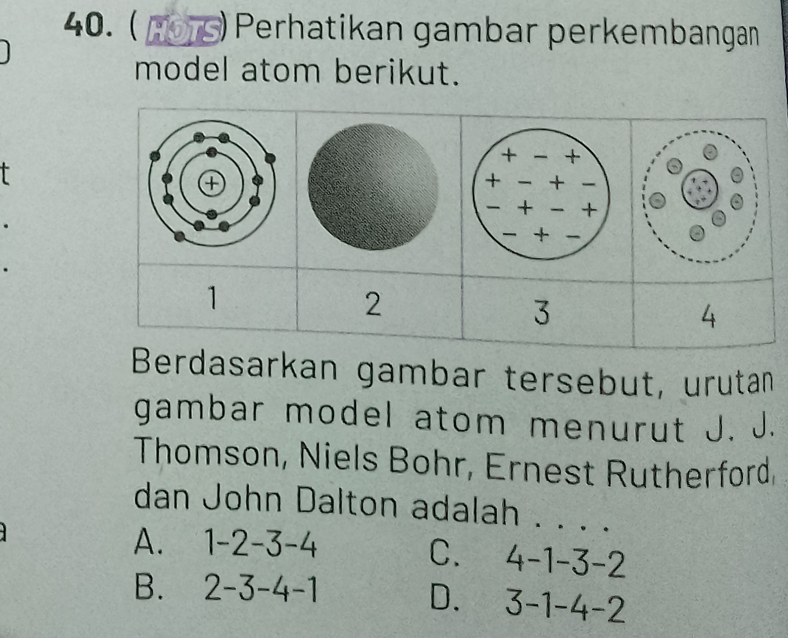 Perhatikan gambar perkembangan model atom | StudyX