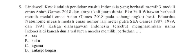 5. Lindswell Kwok adalah pendekar wushu | StudyX