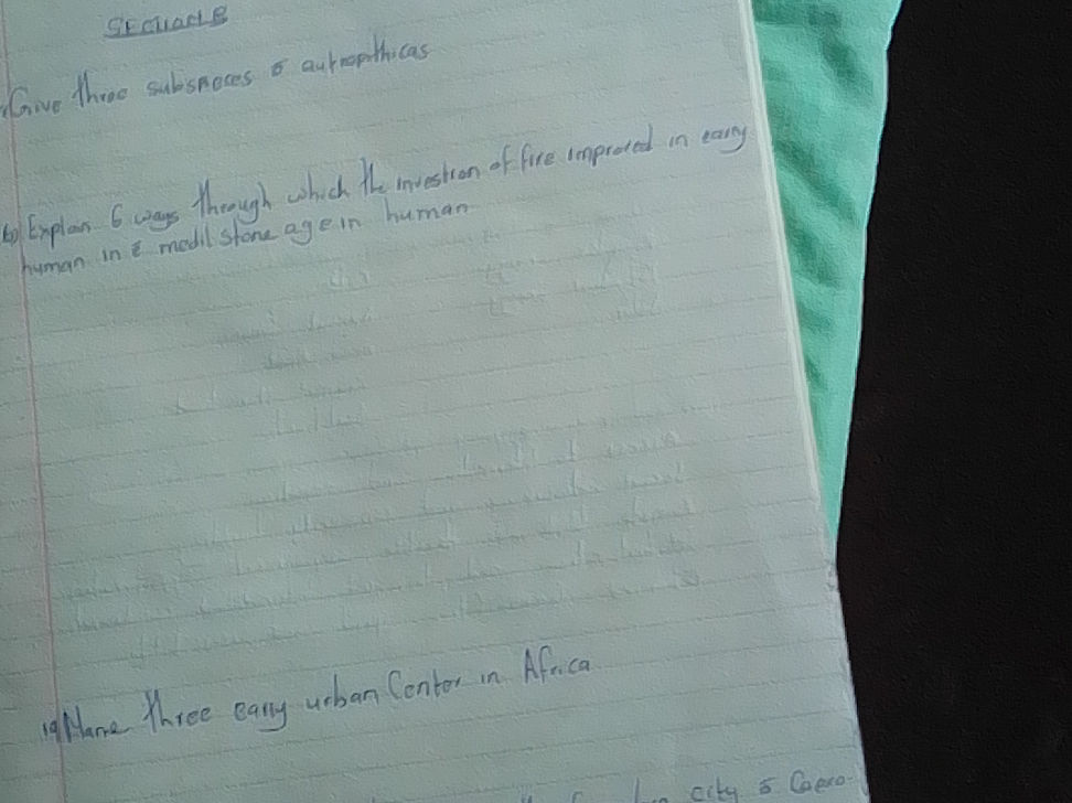 Give three subspecies anthropathicas. | StudyX