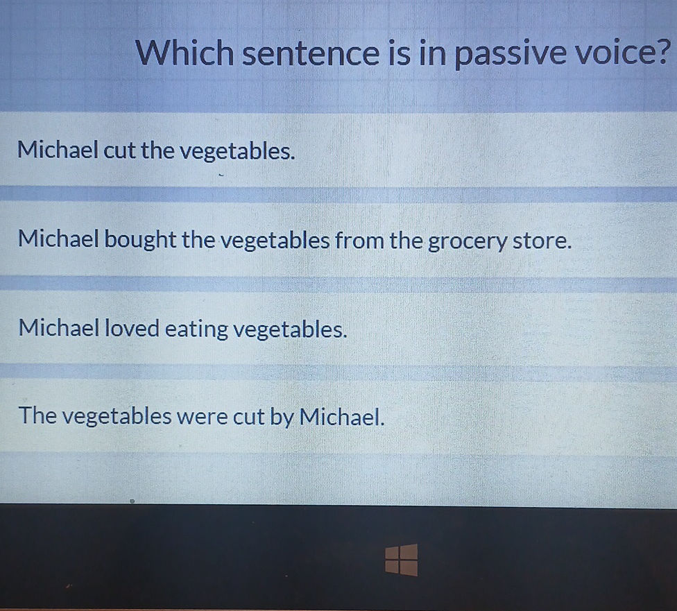 Which sentence is in passive voice? Michael | StudyX
