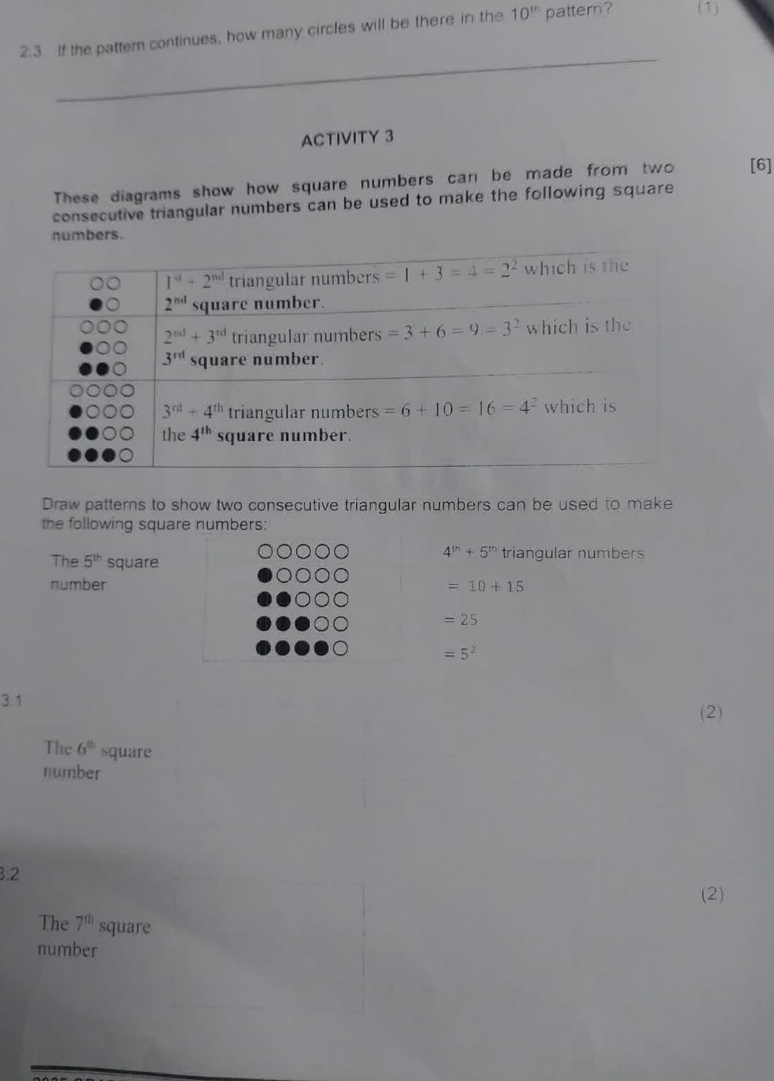 2.3 If the pattern continues, how many | StudyX