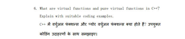 6. What are virtual functions and pure | StudyX