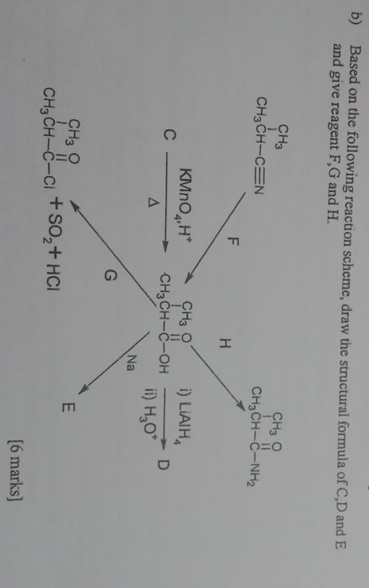 b) Based on the following reaction scheme, | StudyX