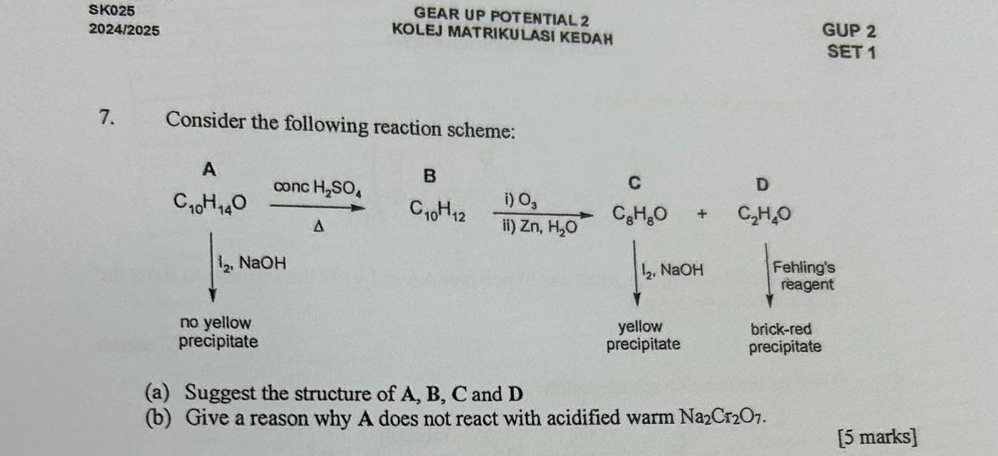 Consider the following reaction scheme: A | StudyX
