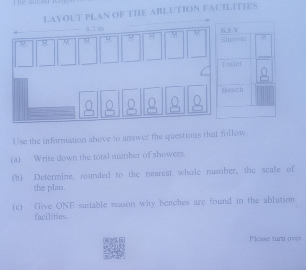 LAYOUT PLAN OF THE ABLUTION FACILITIES 8,2 | StudyX