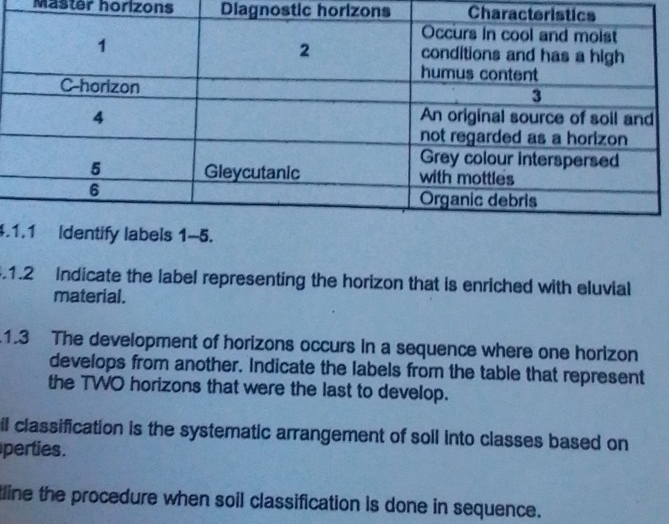 Master horizons | Diagnostic horizons | StudyX