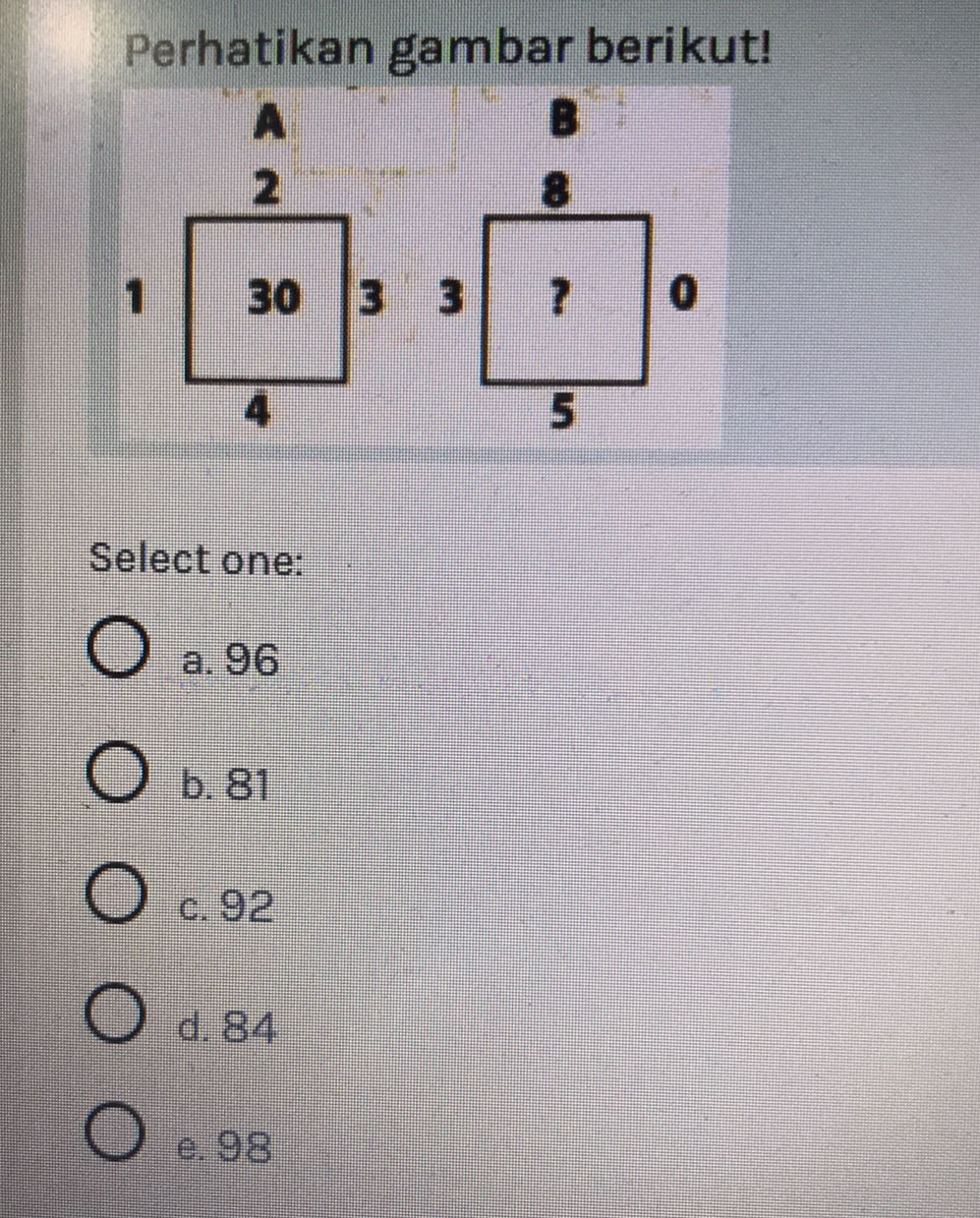 Perhatikan gambar berikut! ``` A B 2 | StudyX