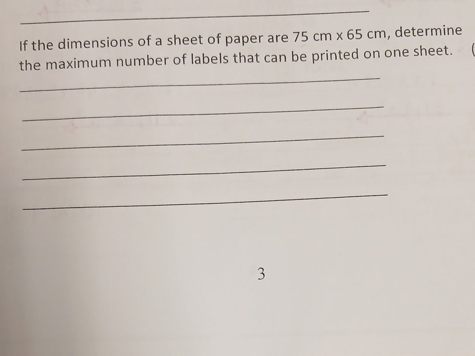 If the dimensions of a sheet of paper are 75 | StudyX