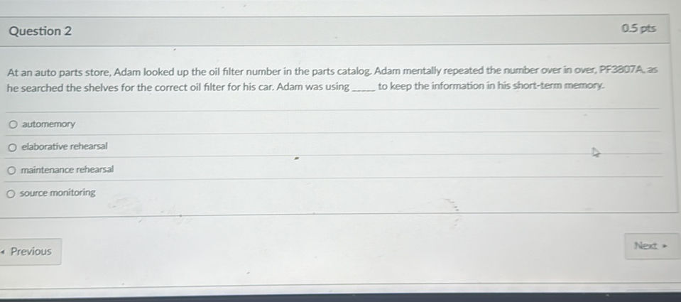 At an auto parts store, Adam looked up the | StudyX