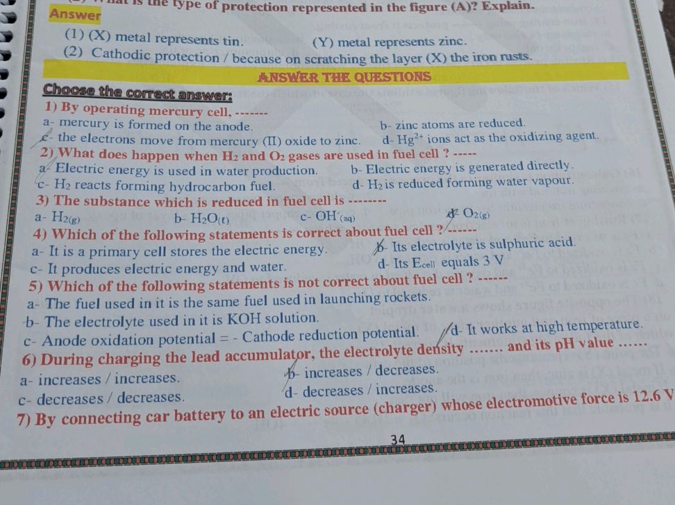 1) By operating mercury cell, a- mercury | StudyX