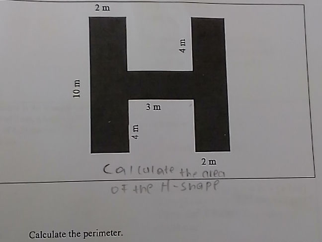 Calculate the area of the H-shape | StudyX